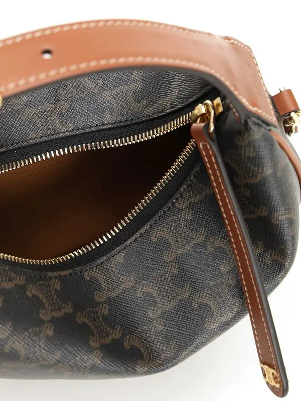 Celine Triomphe Canvas And Calfskin Lulu Teen Bag - Brown