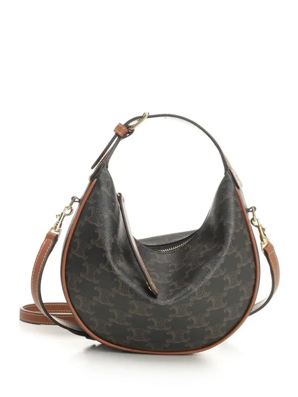 Celine Triomphe Canvas And Calfskin Lulu Teen Bag - Brown
