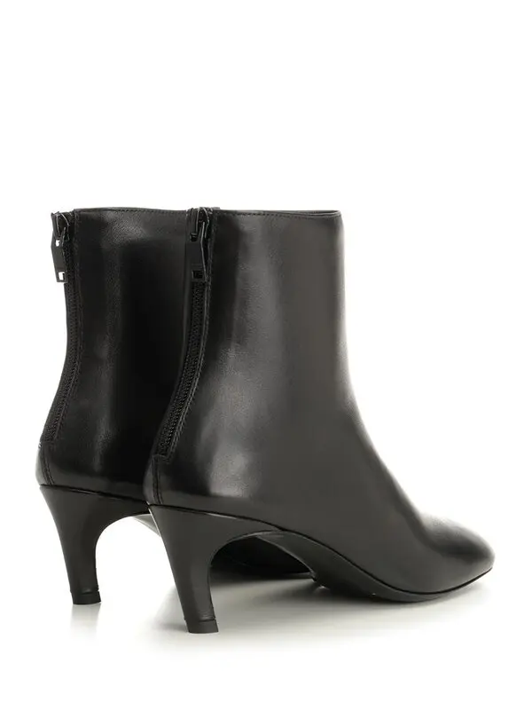 TOTEME Nappa Leather Ankle Boots With Square Toe And Zip Fastening - Black