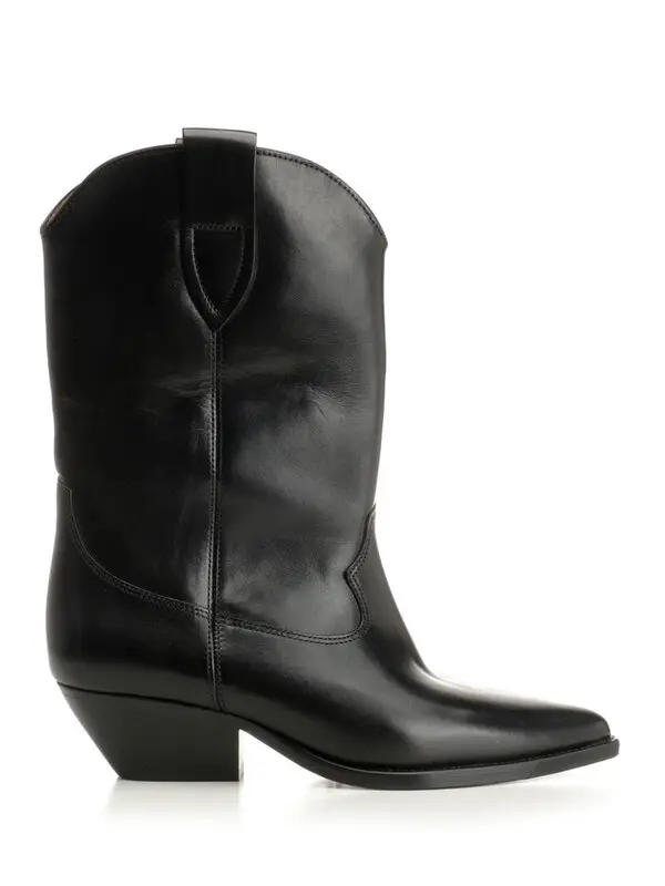 Isabel Marant Étoile Duerto Suede Calfskin Cowboy Boots - Black