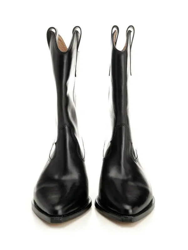 Isabel Marant Étoile Duerto Suede Calfskin Cowboy Boots - Black
