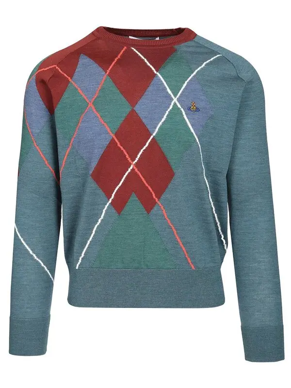 VIVIENNE WESTWOOD Argyle Wool Cotton Blend Jumper - Multicolor