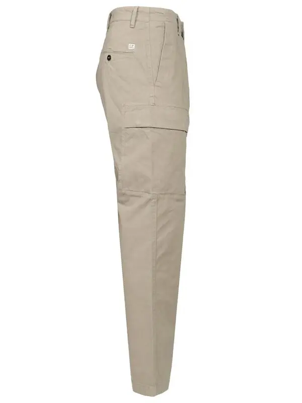C.P. COMPANY Stretch Cotton Satin Cargo Trousers - Gray