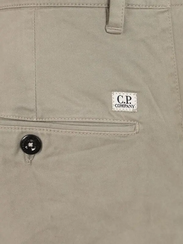 C.P. COMPANY Stretch Cotton Satin Cargo Trousers - Gray