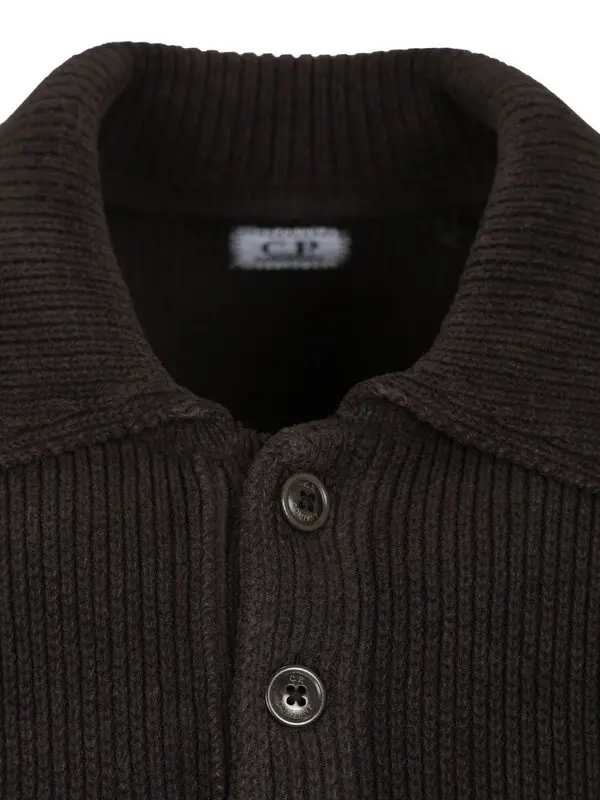 C.P. COMPANY Cotton Chenille Polo Sweater