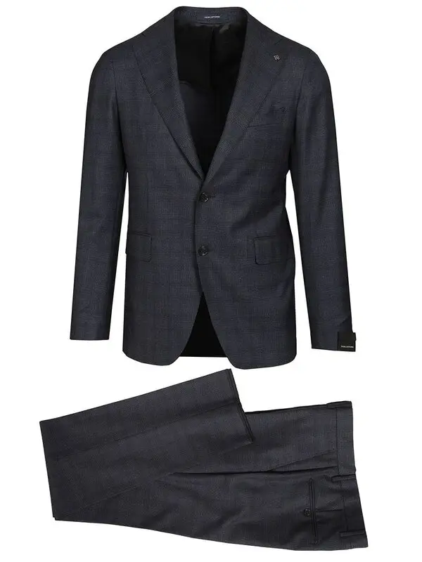 Tagliatore Vesuvio Prince Of Wales Suit - Blue