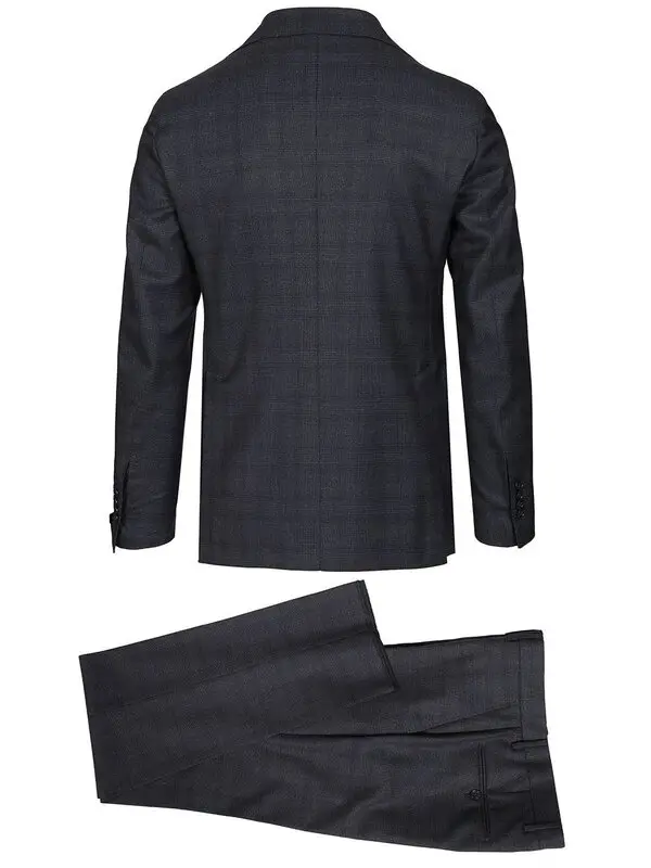 Tagliatore Vesuvio Prince Of Wales Suit - Blue