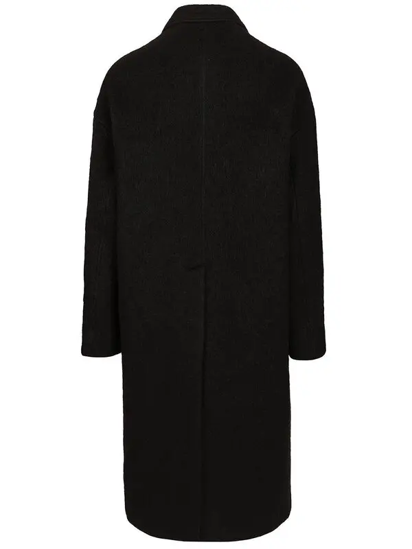Rick Owens Brad Coat In Alpaca Wool Blend - Black