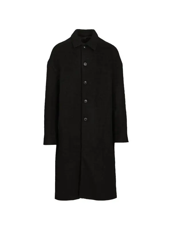 Rick Owens Brad Coat In Alpaca Wool Blend - Black