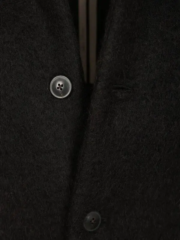 Rick Owens Brad Coat In Alpaca Wool Blend - Black