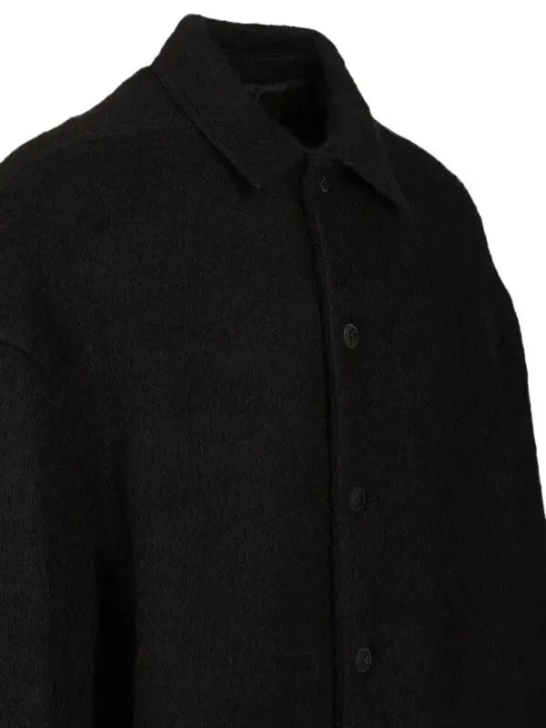 Rick Owens Brad Coat In Alpaca Wool Blend - Black