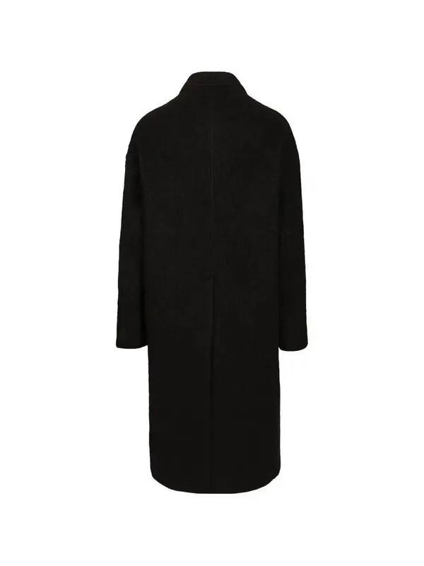 Rick Owens Brad Coat In Alpaca Wool Blend - Black