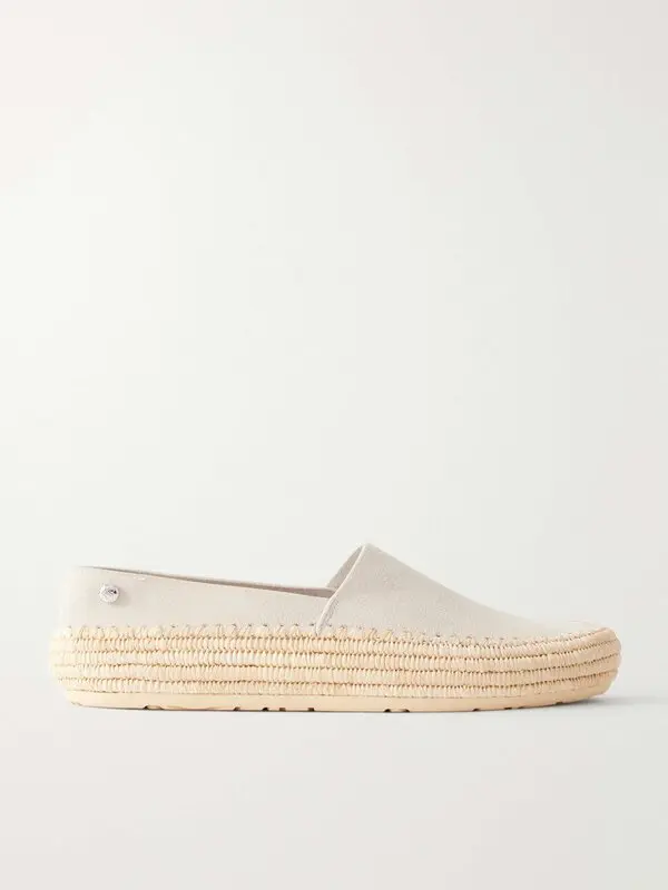 Loewe Paula's Ibiza Rio Suede And Raffia Espadrilles