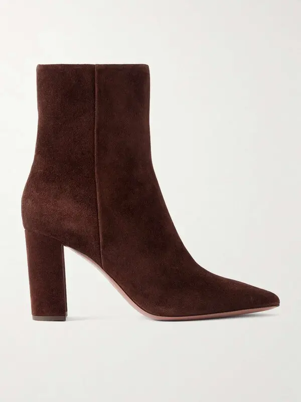 Paris Texas Anja 85 Suede Ankle Boots - Brown