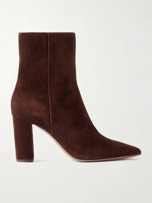 Paris Texas Anja 85 Suede Ankle Boots - Brown