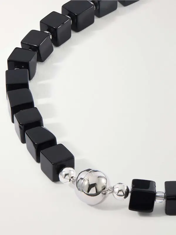 JULIETTA Oro Rhodium-plated, Shell And Onyx Necklace