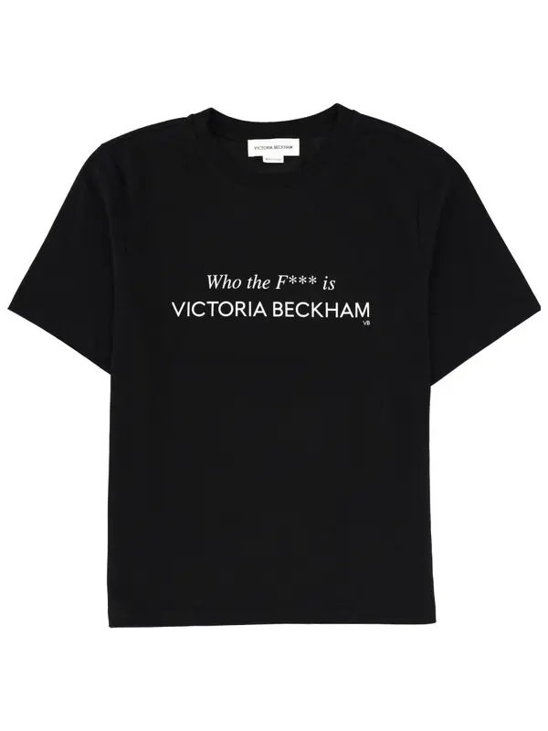 Victoria Beckham Who The F*** Is" Organic Cotton T-shirt - Black