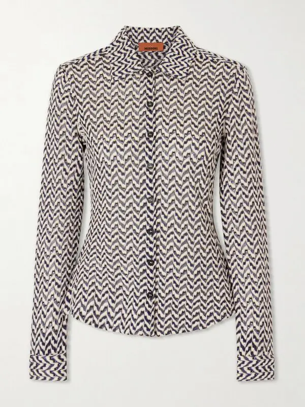 Missoni Embellished Crochet-knit Cardigan - Blue