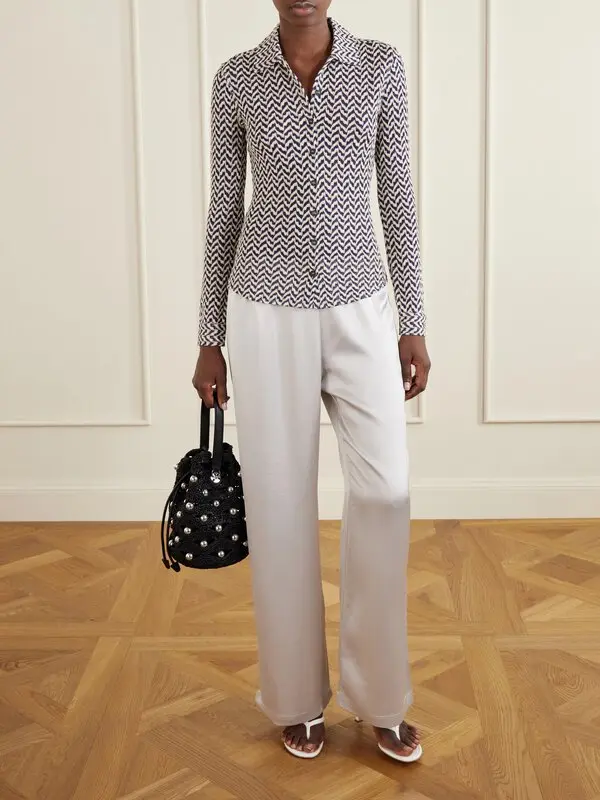Missoni Striped Metallic Crochet-knit Button-up Cardigan