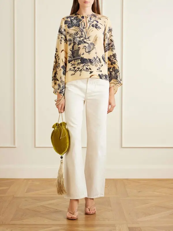 Etro Floral-printed Silk Crepe De Chine Blouse
