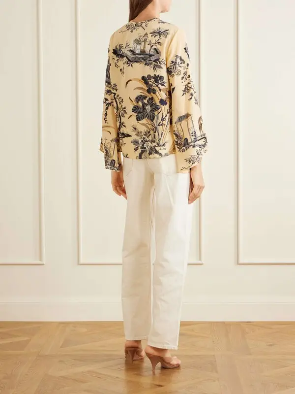 Etro Floral-printed Silk Crepe De Chine Blouse