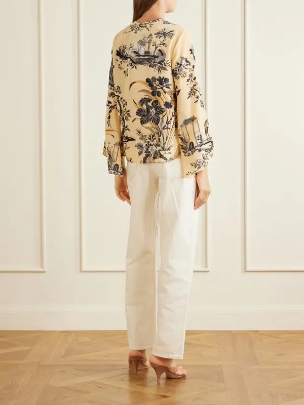 Etro Floral-printed Silk Crepe De Chine Blouse