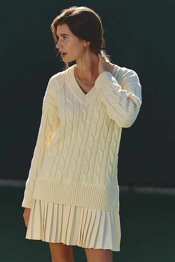 English Factory Pleated Twofer Mi Dress