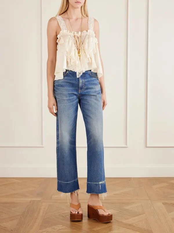 Chloé Leather Platform Thong Sandals