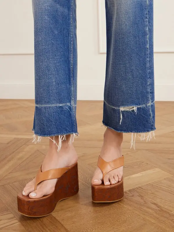 Chloé Leather Platform Thong Sandals