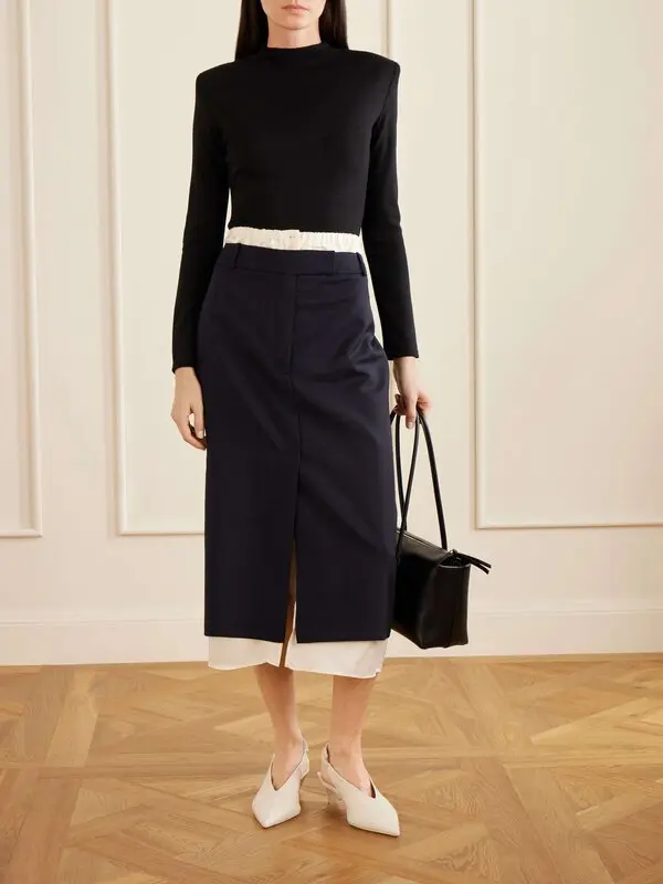 JIL SANDER Wool-jersey Bodysuit