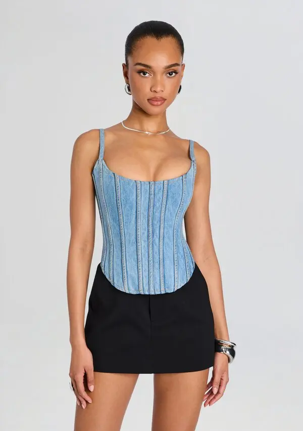 Retrofete Marishka Denim Corset Top - Bleeker