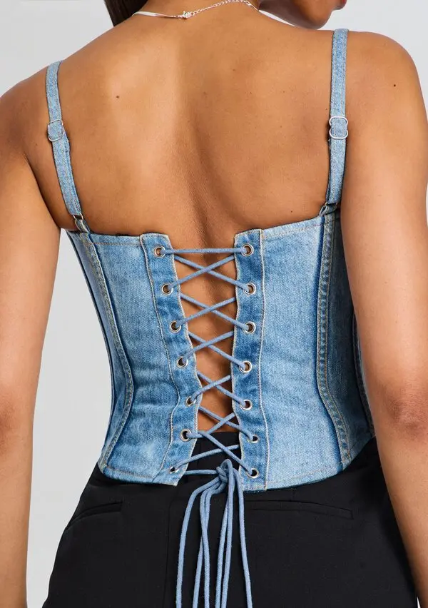 Retrofete Marishka Denim Corset Top - Bleeker