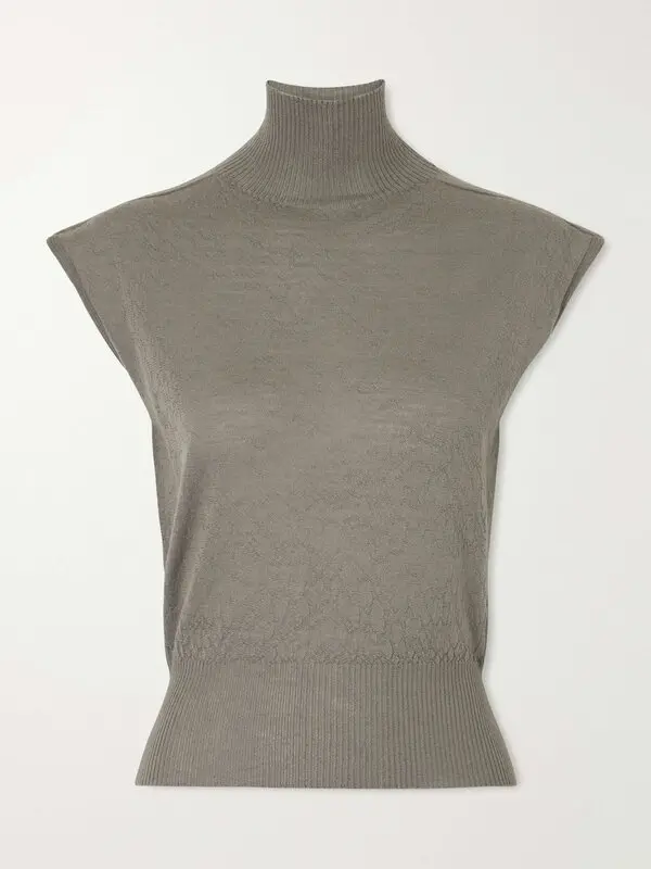 Rick Owens Ribbed Cashmere Top - Gray