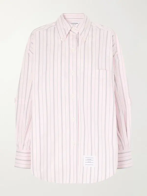 Thom Browne Striped Cotton-poplin Shirt - Pink