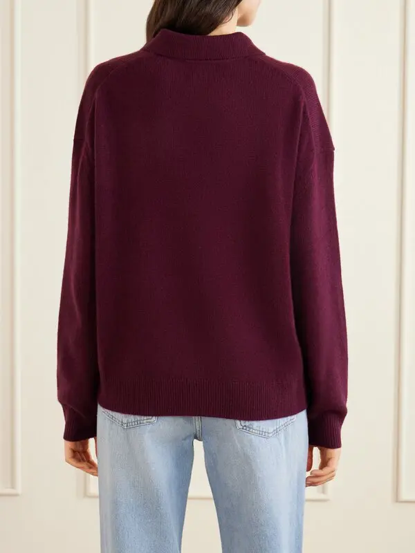 ANINE BING Cashmere Polo Sweater - Pink