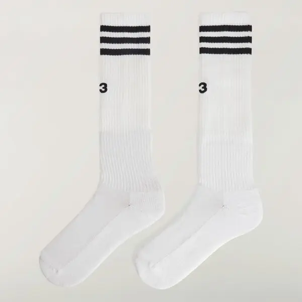 Adidas Y-3 Stripes High Socks - White