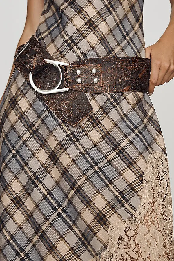 Streets Ahead Distressed Leather Low-slung Belt
