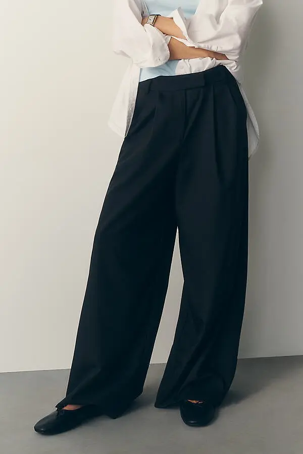 WHITEROOM + CACTUS Pleated Trousers Pants - Black
