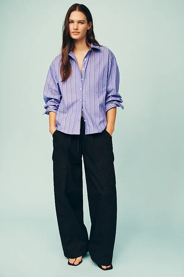 WHITEROOM + CACTUS Ridley Cotton Utility Pants - Washed Black