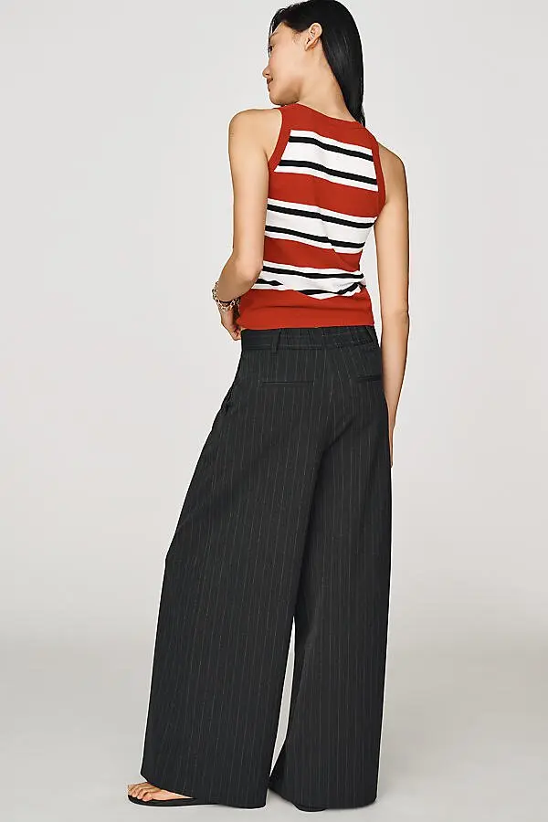 WHITEROOM + CACTUS Pleated Pstripe Trousers Pants