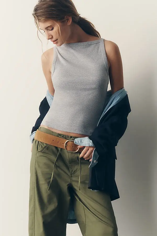 Maeve Boat-neck Tank Top - Heather Grey