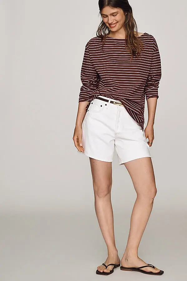 Maeve Greer Cotton Relaxed Long-sleeve Top - Pink Stripe