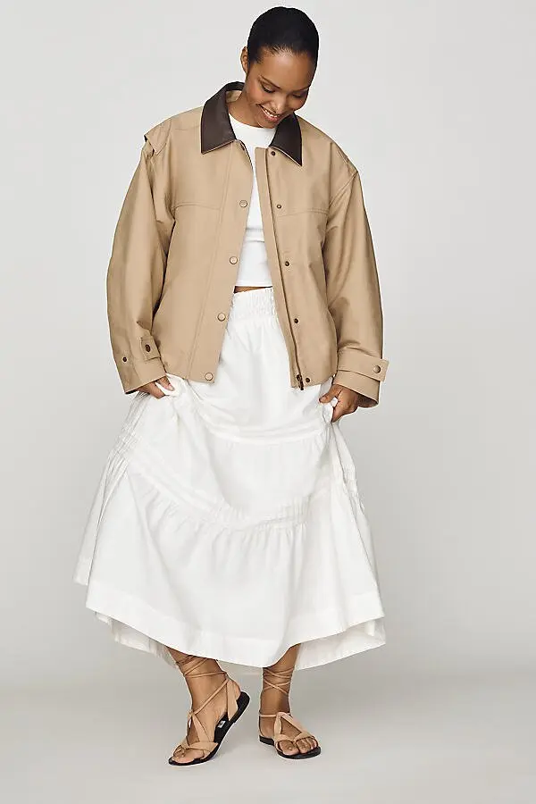 PILCRO Cotton Cropped Utility Jacket
