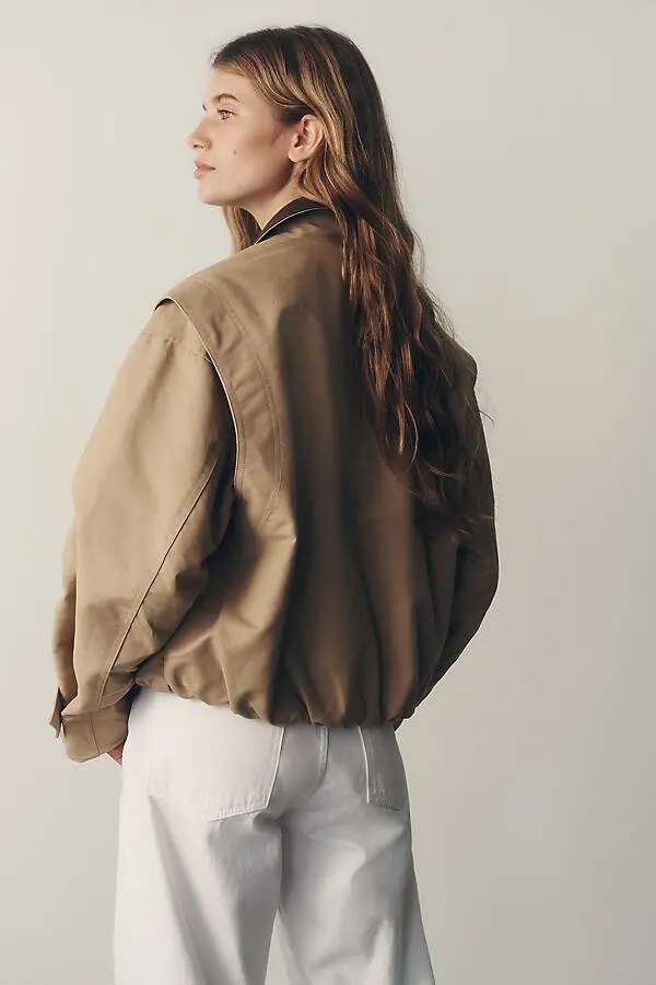 PILCRO 100% Cotton Cropped Utility Jacket