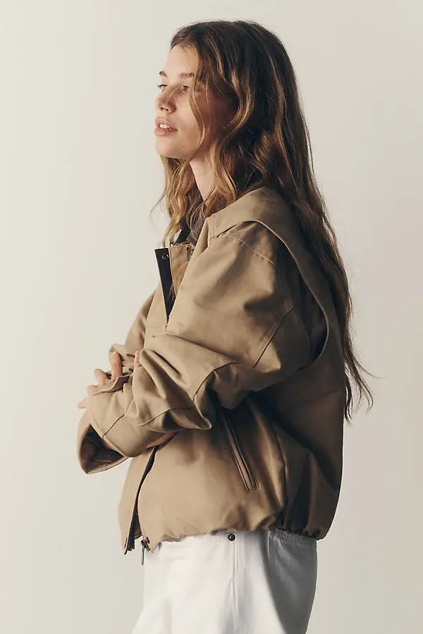 PILCRO 100% Cotton Cropped Utility Jacket