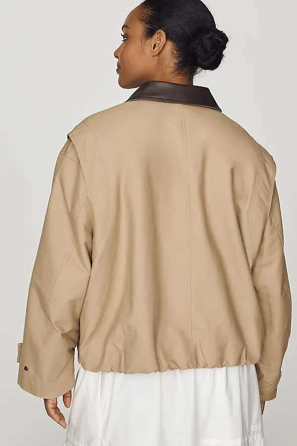 PILCRO 100% Cotton Cropped Utility Jacket