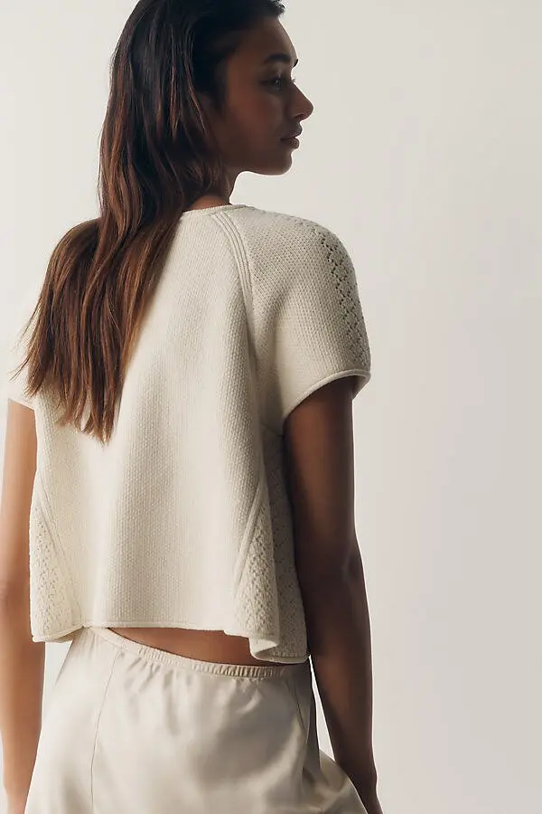Anthropologie Cotton Potelle Sweater - Ivory