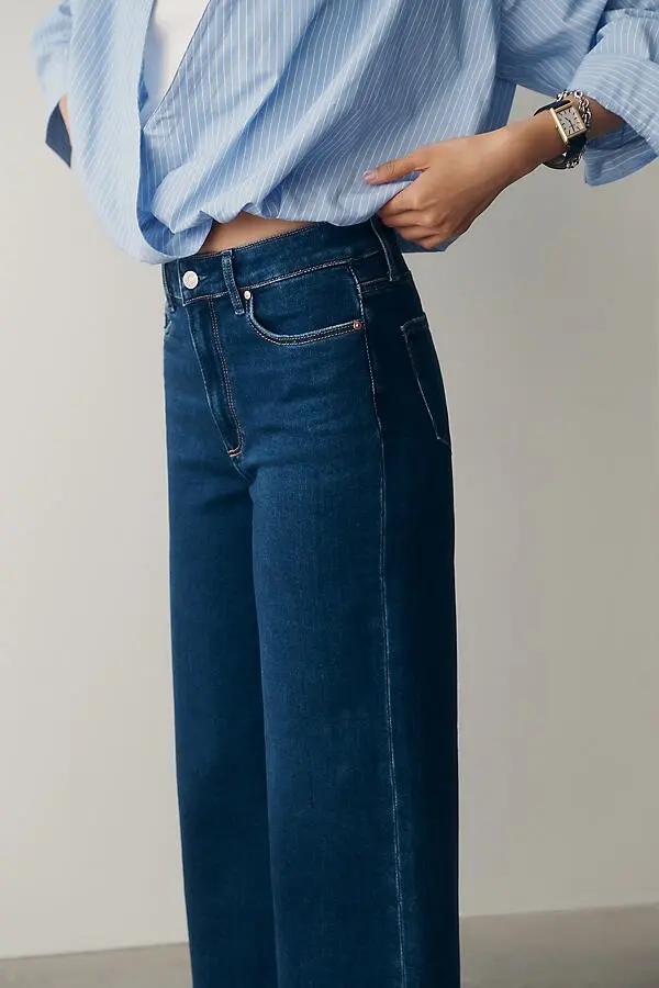 Paige Anessa High-rise Crop Wide-leg Jeans