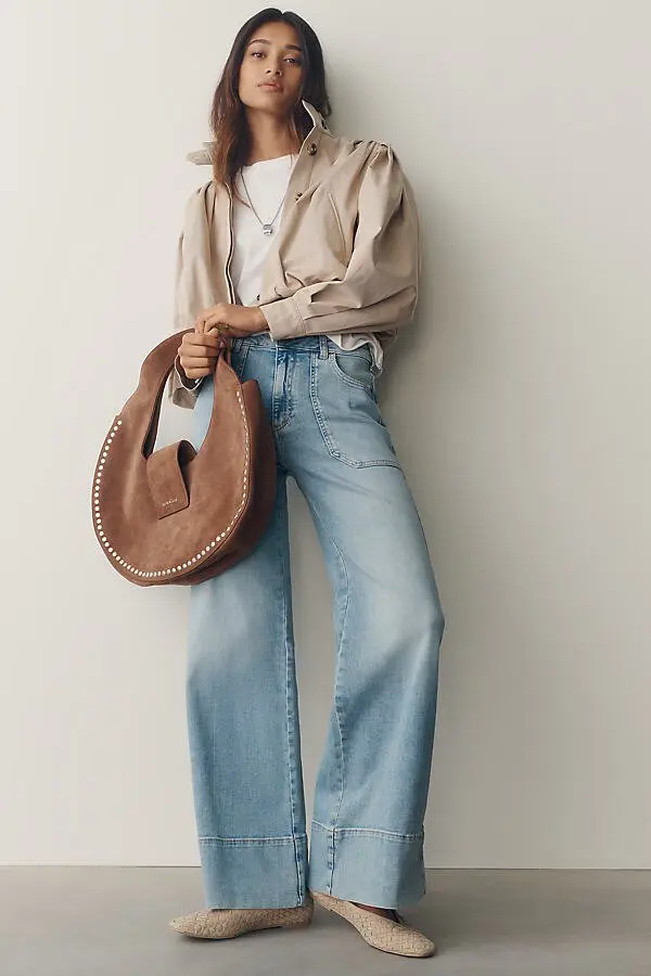 PILCRO Rylan Relaxed High-rise Flare Jeans - Desert Blue