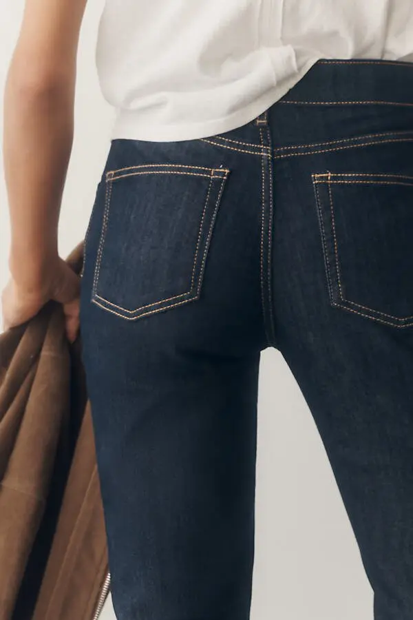 PILCRO High-rise Seamed Straight-leg Jeans In Dark Wash